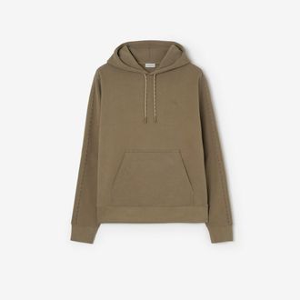 Burberry Hoodie en coton &agrave; liser&eacute; Check, Size: XXXL