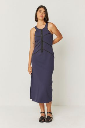 SKFK Damen vegan Kleid Dei Marineblau