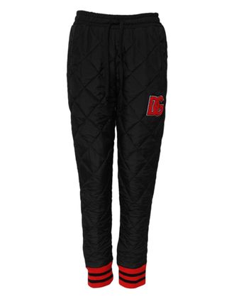 Dolce & Gabbana Womens Quilted Nylon-Polyester Jogger Black