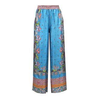 Pierre-Louis Mascia Femme, Pantalons, Multicolore, Taille: 42 FR Pantalon en soie &agrave; imprim&eacute; floral