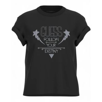 Guess Femme, Tops, Noir, Taille: 36 FR T-shirt noir à manches courtes W5Ri06I3Z14Jblk