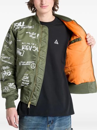 Alpha Industries veste bomber à imprimé graphique - Vert