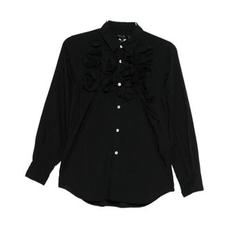 Comme Des Gar&ccedil;ons Homme, Chemises, Noir, Taille: XS Floral Appliqu&eacute; Shirt