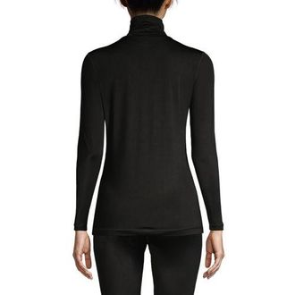 Lands End Funktionsshirt mit Rollkragen THERMASKIN, Damen, Gr&ouml;&szlig;e:40-42 regular, Schwarz, Polyester-Mischung, by Lands End