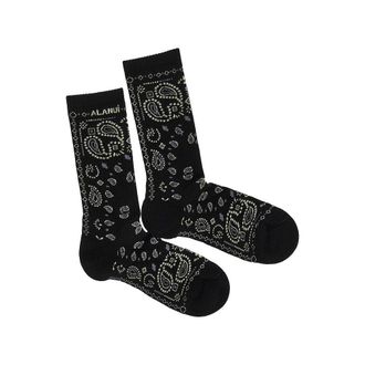 Alanui Cotton-blend socks with Bandana motif Woman One Size