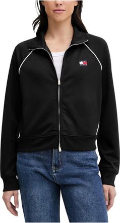 Tommy Jeans Femme, Sport, Noir, Taille: 38 FR Interlock Knit Track Jacket