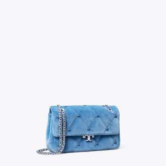 Tory Burch Kleine Bunny Knot Schultertasche aus Samt