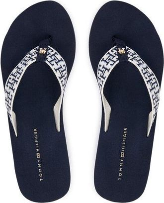 Tommy Hilfiger Zehentrenner Wedge Summer Sandal Mono FW0FW09698 Dunkelblau