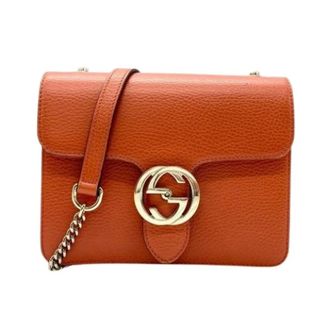 Gucci Sac bandouli&egrave;re en cuir Pre-owned - Femme - Pre-owned - Orange - Taille: ONE Size
