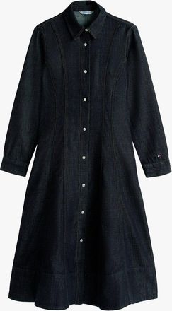 Tommy Hilfiger Robe chemise longue en denim de coton m&eacute;lang&eacute;