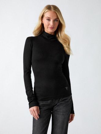 Guess Longsleeve LS LICIA TURTLE NECK TOP mit Rollkragen, Viskosemix