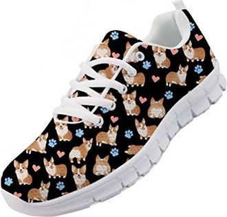 CHAQLIN Animal Corgi Sneakers Femmes Hommes Casual Marche Sport Chaussures de Course Léger Doux Tennis Baskets de Tennis pour Garçons Filles Taille 40 EU