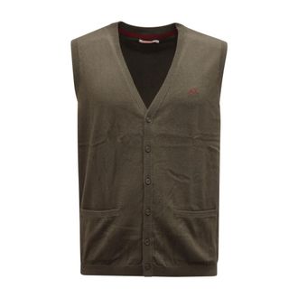 Sun 68 Wollmischung &Auml;rmelloser Pullover - - Knitwear - Herren - Gr&uuml;n - S