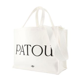 Patou Womens Logo-Printed Cotton Tote White