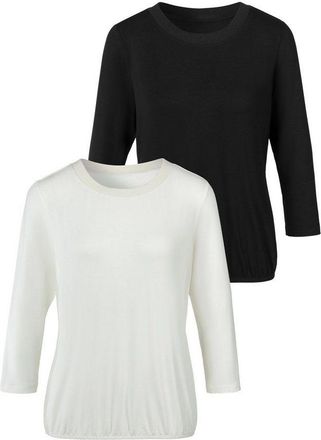 Lascana 3/4-Arm-Shirt (2er-Pack) mit besonderem Rippbündchen am Rundhalsausschnitt