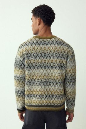 Next Rundhalspullover Relaxed Fit Rundhalspullover mit Rautenmuster (1-tlg)