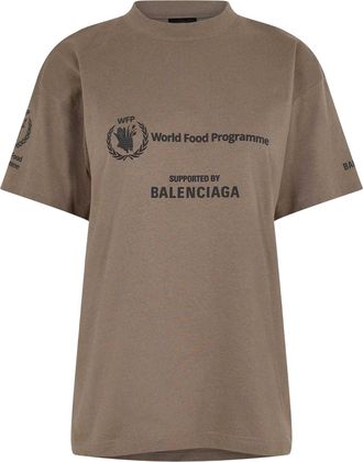 Balenciaga World Food Programme T-Shirt f&uuml;r Damen (Braungrau/Schwarz)