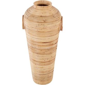 Beliani Beliani - Vase d&eacute;coratif haut en rotin tress&eacute; 70 cm - Finition lamin&eacute;e artisanale - Pour fleurs s&eacute;ch&eacute;es et d&eacute;coration int&eacute;rieure - Style boho naturel