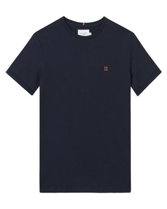 Les Deux Unifarbenes T-Shirt N&oslash;rregaard mit kleiner Stickerei in