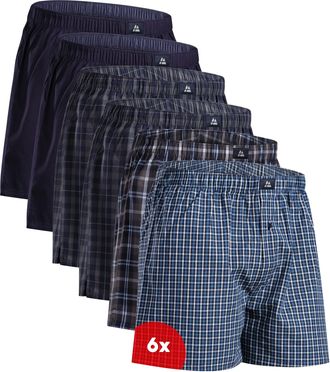Danish Endurance American Boxershorts (4er|6er Pack), 100% Bio-Baumwolle, für Herren & Jungen, Blau/Grau Mix 6er Pack, 4XL