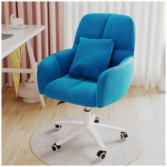 Generic Ergonomischer B&uuml;rodrehstuhl Mit Lordosenst&uuml;tze Und 360&deg;-R&auml;dern for Den Heimgebrauch Oder Den Schminktisch(Dark Blue)