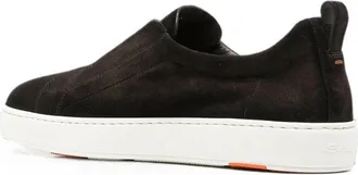 Santoni Suede Slip-On Sneakers - Brown