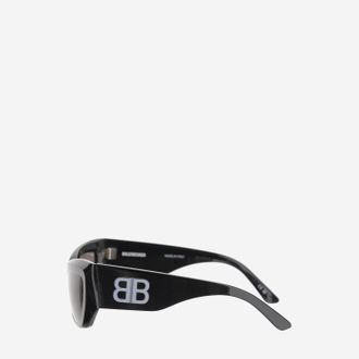 Balenciaga Womens Geometric Shape Sunglasses Black Acetate