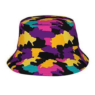Generic Personnalisé Chapeau de Pêcheur Motif Camouflage Tendance Chapeaux de Soleil de Plage Doux Bobs Homme pour Vacances Camping Été
