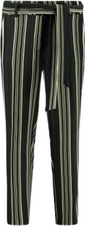 Cambio Gestreifte Stoffhose mit Bindeg&uuml;rtel - - Trousers - Damen - Mehrfarbig - 2XL