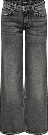 Only Jean à Jambe Large ONLJUICY Taille Basse Wide Leg Fit Jeans Dark Grey Denim 30 30 Dark Grey Denim (US) 30 / L30