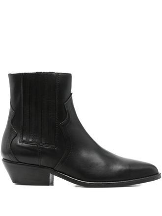 Julie Dee bottines en cuir à empiècements - Noir