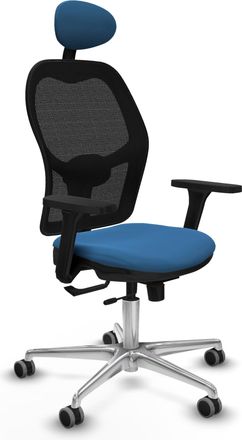 Piqueras y Crespo Ergonomischer Stuhl mit 3D-Armen, h&ouml;henverstellbare Lendenwirbelst&uuml;tze und festes Kopfteil, ausgestattet mit Syncro/Traslack und injiziertem Schaumsto