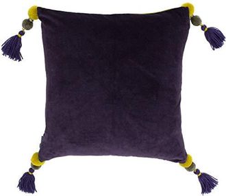 Riva Paoletti POONAM 45X45 C/CASE LEMCU, Baumwolle, Damson/Lemon Curry, 45x45cm