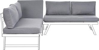 Beliani Outdoor Kissenbezug Set COCCORINO Dunkelgrau