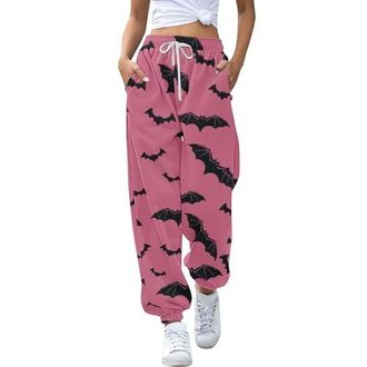 Generic Pantalon d&eacute;contract&eacute; avec poche imprim&eacute;e pour femme, rose, XXL