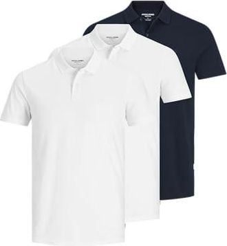 Jack & Jones Jjebasic Polo SS 3Pk MP Noos, Blazer Bleu Marine, S (Lot de 3) Hommes