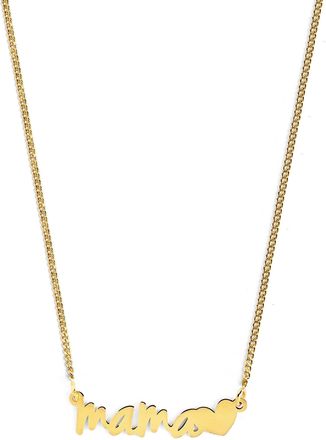Singularu Halskette Mama Heart - Anhänger in 925 Sterlingsilber - Kette mit Wort Mama und Herz Einheitsgröße - Damenschmuck - 18kt Vergoldung