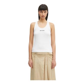 Palm Angels D&eacute;bardeur c&ocirc;tel&eacute; classique &agrave; logo - Femme - Tops - Blanc - Taille: 40 FR