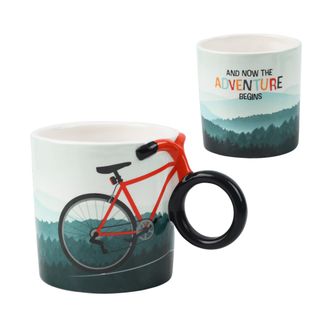 Winkee Fahrrad-Kaffeetasse - Stilvolle Kaffeetasse mit Fahrradgriff I Fahrrad Teetasse I Perfektes Fahrradzubeh&ouml;r
