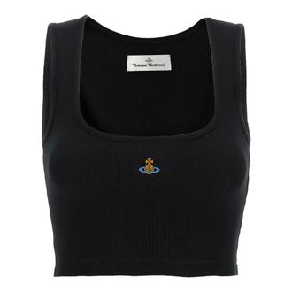 Vivienne Westwood Femme, Tops, Noir, Taille: 38 FR Cropped Rib crop top