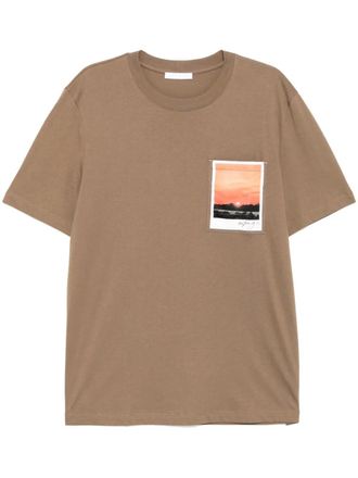 Helmut Lang t-shirt carte postale - Marron