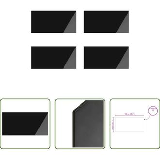 vidaXL vidaXL Table ext&eacute;rieure - Plateau de table 4 pcs Noir Verre