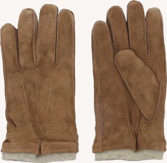Faguo Gants cuir de porc et laine camel
