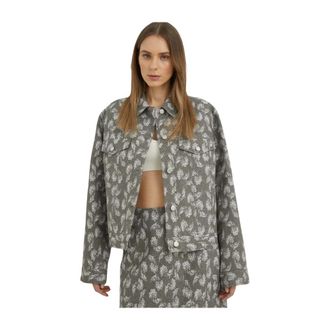 Sams&oslash;e & Sams&oslash;e Femme, Vestes, Gris, Taille: 38 FR Veste Fleurie Boutonn&eacute;e