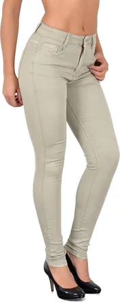 ESRA Damen Skinny Jeans High Waist SkinnyJeans Jeanshose Hoher Bund große Größen J403