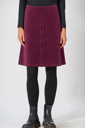 Hempage Hempage Damen vegan Rock Knopfleiste Weinrot