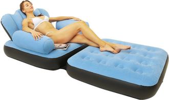 Generico Aufblasbares Lounge-Sofabett, tragbares -Sofa f&uuml;r Erwachsene, faltbar, Luftmatratze, mit R&uuml;ckenlehne, aufblasbarer Liegestuhl, f&uuml;r den Innen- und Au&szlig;e