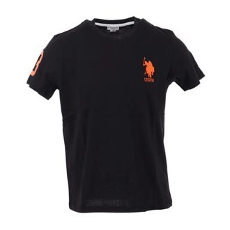 U.S.Polo Association Besticktes Baumwoll-Poloshirt Schwarz - - Tops - Herren - Schwarzk - L