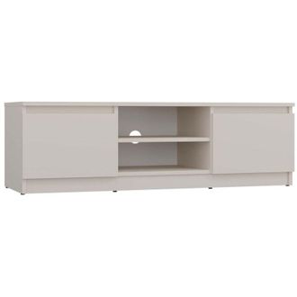 Topeshop TIVOLI - Meuble TV style moderne - 120x40x36cm - 2 niches + 2 portes - Rangement mat&eacute;riel t&eacute;l&eacute;/audio