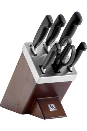 Zwilling Messerblock ZW 4* Selbstsch&auml;rfender MB, Esche, Holz, 7-teilig, Esche, Kochen, K&uuml;chenmesser, Messersets